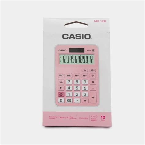 Ripley CALCULADORA CASIO MX B ROSADO TIPO MINI ESCRITORIO