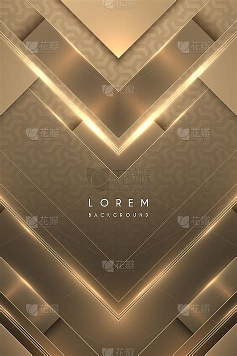 抽象的金色几何背景与辉光效果