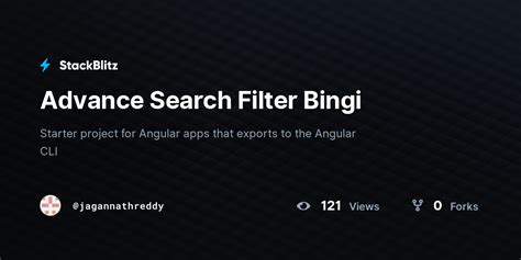 Advance Search Filter Bingi Stackblitz