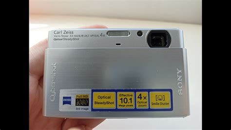 💥Camera Sony Cyber-shot DSC-T77 10.1MP Silver digital vintage compact ...