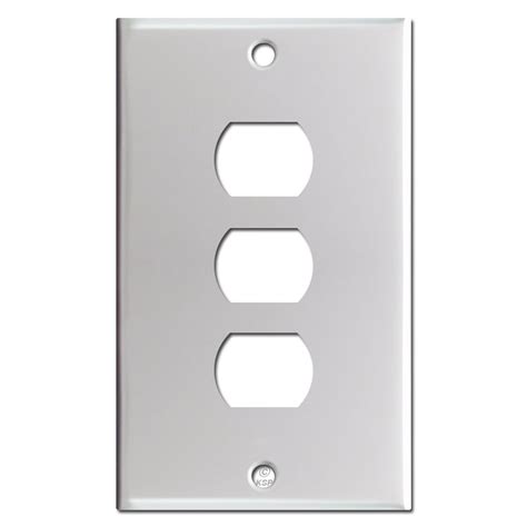 3 Stacked Despard Switch Cover Plates Brushed Aluminum