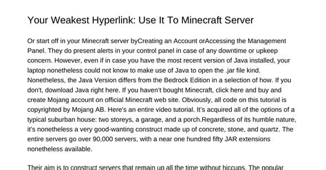 Your Weakest Link Use It To Minecraft Serverfcczxpdfpdf Docdroid