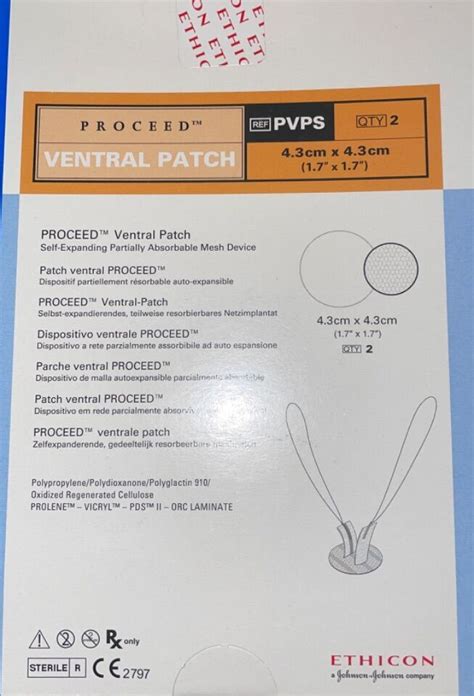 New Ethicon Pvps Proceed Ventral Patch 17 Box Of 2 Surgical Supplies