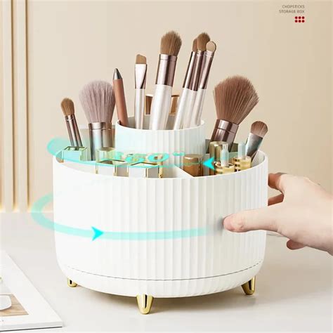회전 메이크업 브러쉬 정리함 화장품 보관함 방진 휴대호환용 립스틱 거치대 스킨 케어 펜 스탠드 360 티몬