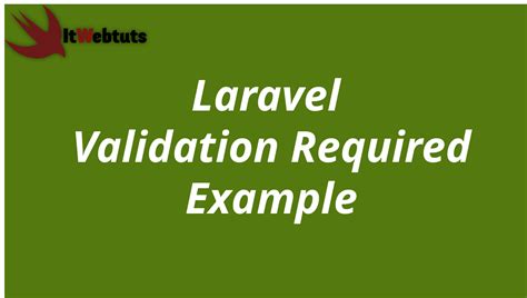 Laravel Validation Required Example