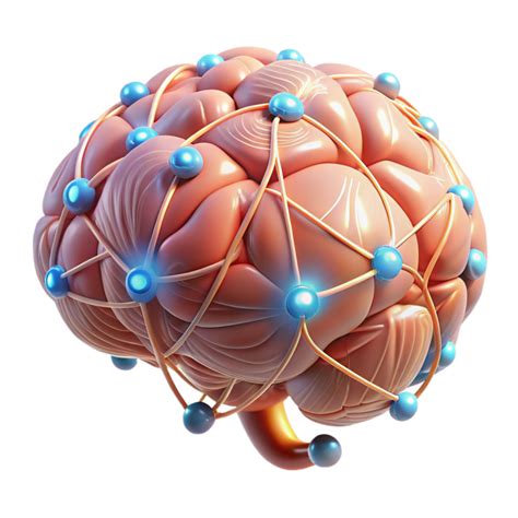 sumptuous ethereal mid-century Artificial brain with glowing neural pathways and intricate ...