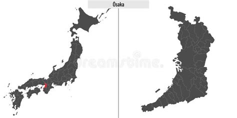 Map Of Osaka Prefecture Of Japan Stock Vector Illustration Of Outline