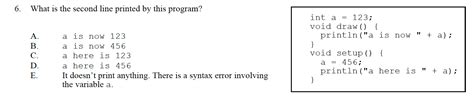 6 What Is The Second Line Printed By This Program