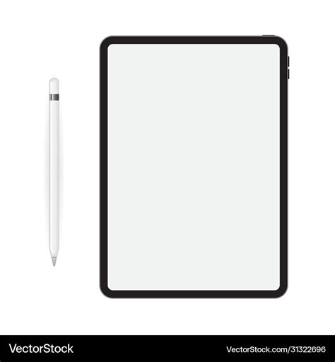 Ipad Pro With Apple Pencil Royalty Free Vector Image