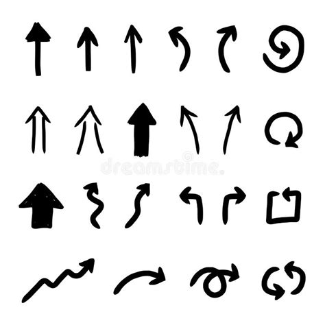 El Sistema De Flechas Dibujadas Mano Aisló El Png Imagen de archivo