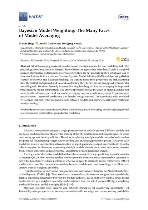 Pdf Bayesian Model Weighting The Many Faces Of Model Averaging