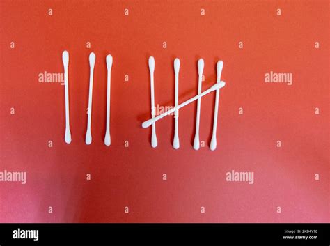 The Number Eight 8 In Tally Marks Or Hash Marks With Clean White