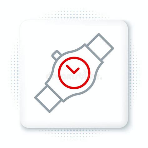 Icono De Reloj De Pulsera De Línea Aislado En Fondo Blanco Icono De