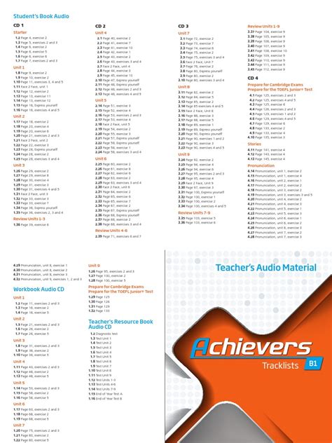 Achievers B1 Track List Pdf Standardized Tests Qualifications