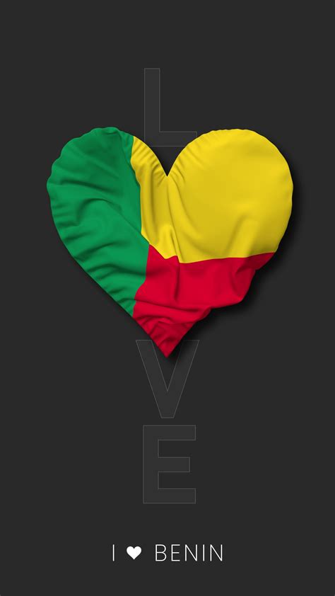 Benin Heart Shape Flag Seamless Looped Love Vertical Status 3d Rendering 44590386 Stock Video