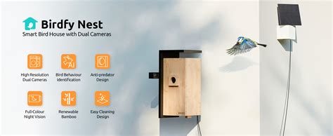 Netvue By Birdfy Nest Dual Camera Smart Bird House Bird Box Camera Auto Identify Bird Behavior