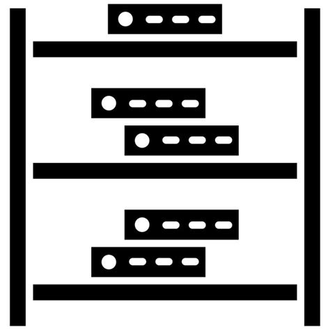 premium vector server rack glyph solid black illustration
