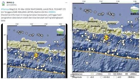 Gempa Barusan 39 Magnitudo Pusat Gempa Di Malang Jawa Timur Info