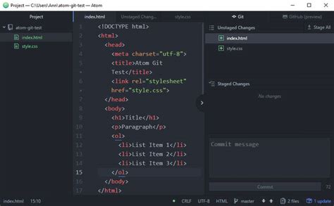 Managing Git And GitHub Projects With Atom Guide