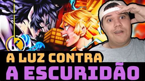 React Zenitsu Vs Kaigaku Kimetsu No Yaiba Luz And Escuridão Okabe