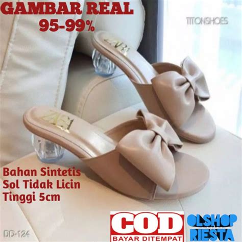 Jual SANDAL SENDAL HEELS HAK KACA PESTA CANTIK WANITA KEKINIAN CEWEK