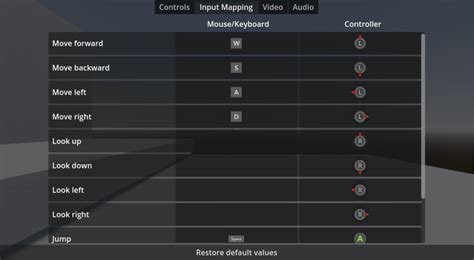 godot input mapper for mouse keyboard and controller actions