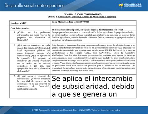 Actividad 10 Desarrollo Social Contemporaneo UNIDAD 2 Actividad 10