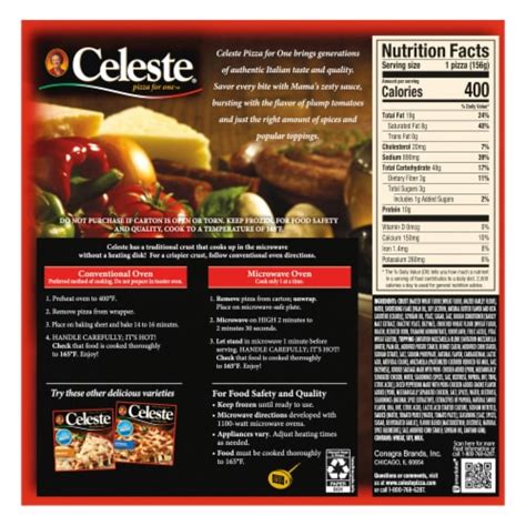 Celeste Sausage And Pepperoni Pizza For One Individual Microwavable