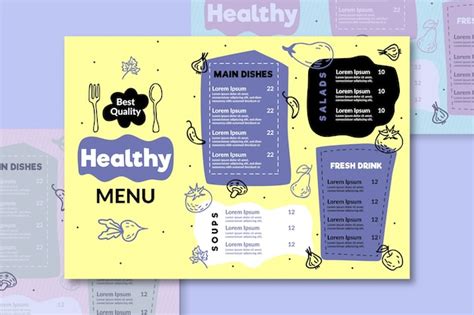Menú Creativo Creativo De Comida Sana Vector Gratis