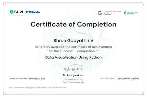 Datavisualization Python Guvi Learning Certification Datascience