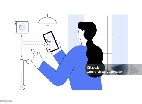Smart Thermostat Abstract Concept Vector Illustration Stock