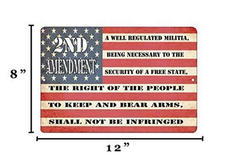 Купить Знаки и вывески Usa Decor Usa Flag 2nd Amendment Metal Sign Wall