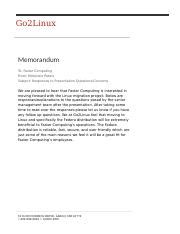 Peters M Client Response Memo REVISED Docx Go2Linux Memorandum To