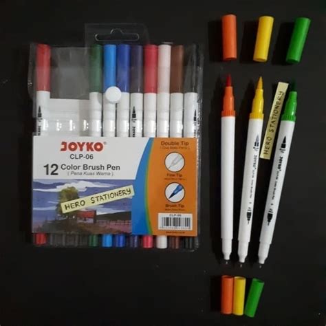 Jual Pen Gel Kuas Color Brush Pen Joyko Set 12 Warna Clp 06 B Jakarta
