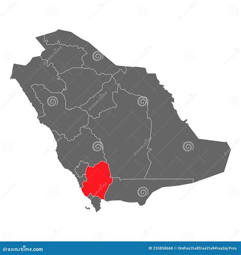 Saudi Arabia Asir Region High Detailed Map Geography Graphic Country