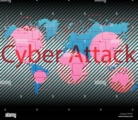 World Map Cyber Attack By Hacker Concept Background Vector Illustration Eps10 Stock Vector