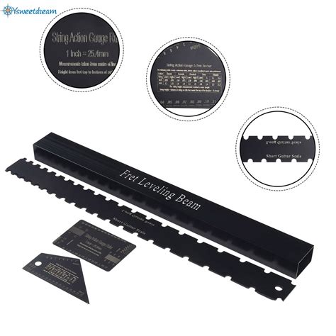 4 ชิ้น Luthier เครื่องมือกีตาร์คอตรงขอบ Fret Leveling Beam ไม้บรรทัดชุด [ Swtdrm Th ] Shopee