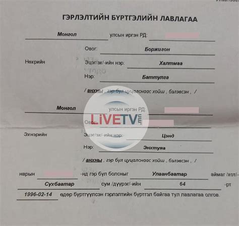 Ерөнхийлөгч Х Баттулгын гэрэл цохиулсан гэрлэлтийн баталгаа