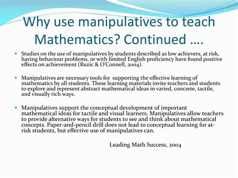 Ppt Effective Use Of Manipulatives Powerpoint Presentation Free