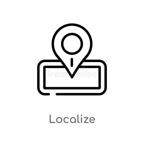 Outline Map Localization Vector Icon Isolated Black Simple Line Element Illustration From Maps