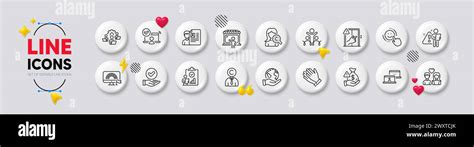 Inspect Lgbt And Couple Love Line Icons For Web App Printing White Buttons 3d Icons Vector