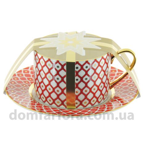 Чашка із блюдцем чайна форма Ідилія малюнок Скарлетт 1 ІФЗ купити в Україні Імператорський фарфор