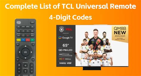 Complete List Of TCL Universal Remote 4 Digit Codes