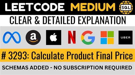 Leetcode Medium 3293 Calculate Product Final Price Using Ifnull In Sql Everyday Data
