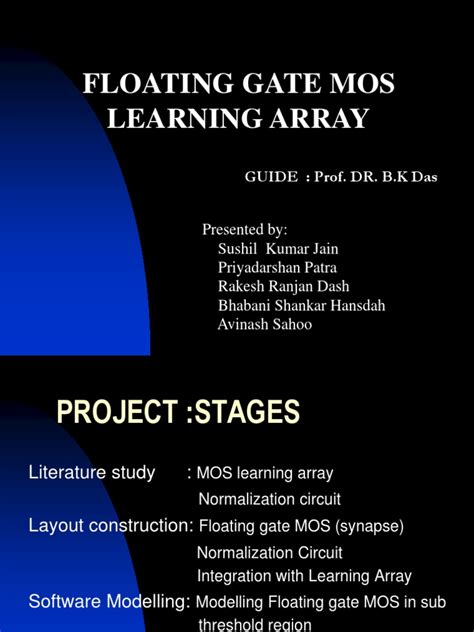 Floating Gate Mos Learning Array Guide Prof Dr Bk Das Pdf