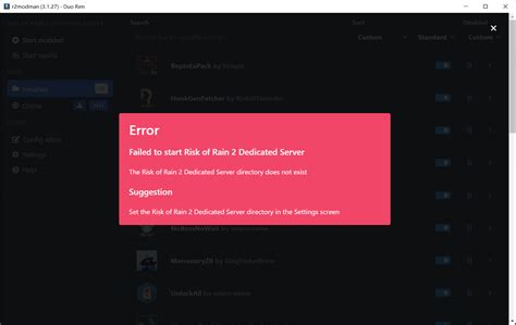 can`t start modded · issue 728 · ebkr r2modmanplus · github