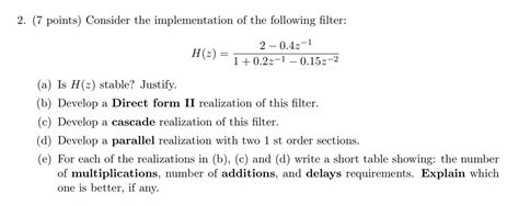 Solved Points Consider The Implementation Of The Chegg