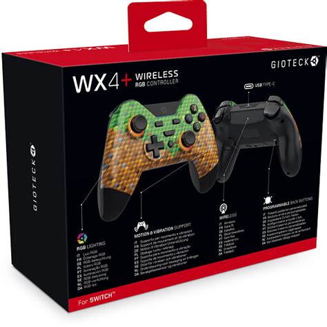 Gioteck Nintendo Switch WX4 Wireless RGB Controller Minecraft Ab 36 23