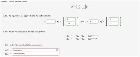 Solved 3 Points Consider The Linear System A Find The