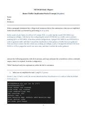 Wk Lab Report Docx Netw Week Report Router Traffic Classification Proof Of Concept